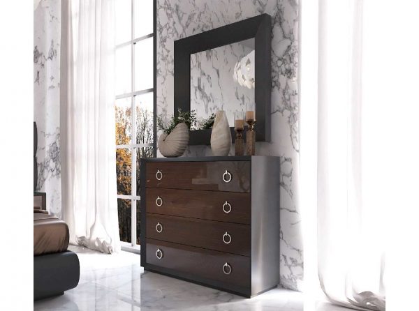 Modern Black Fabric Bed Emporio by Franco - MIG Furniture