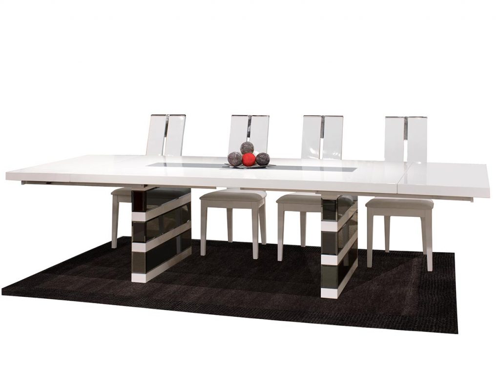 Modern Extendable Dining Table Mera White by Sharelle - MIG Furniture