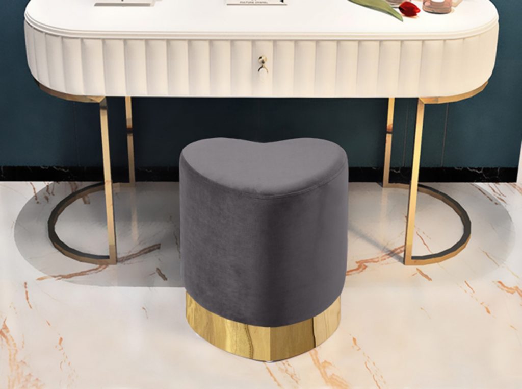 Heart Velvet Ottoman by Meridian - MIG Furniture
